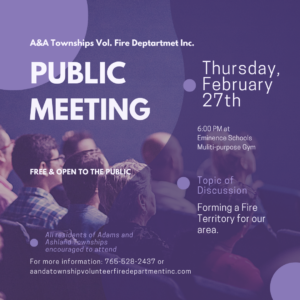 Fire Department Public Meeting - A&A Townships Volunteer Fire Dept. Inc.